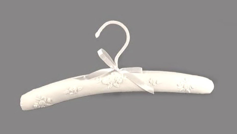 #5411-WH WHITE FRENCH ROSEBUDS PADDED HANGER – Edward Boutross, Inc